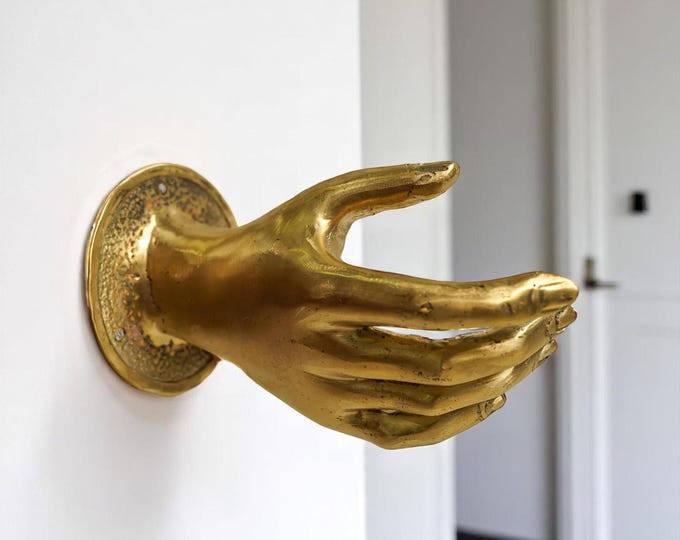 Hand-shaped Door Handles Yoga Style, Brass Door Handle, Decorative ...