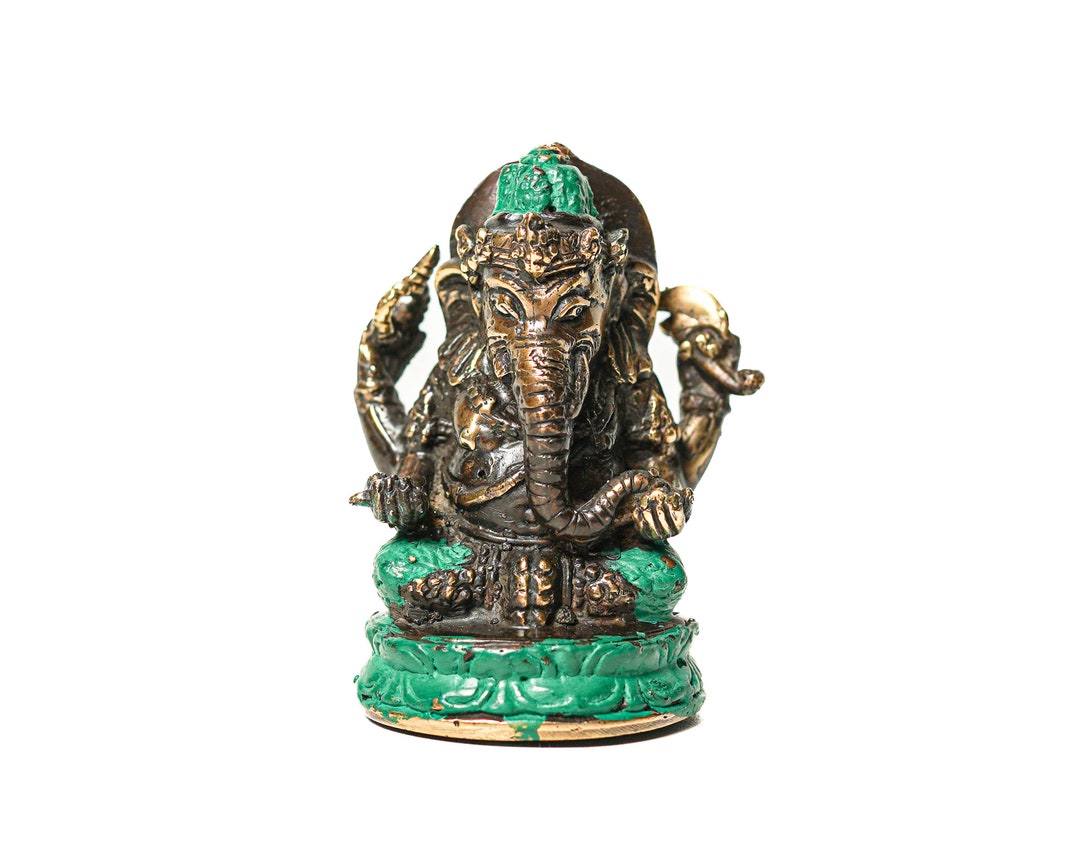 Ganesh Bronze Statue 4 Inch / 10 Cm, Ganesh Figurine, Ganesh Statue ...