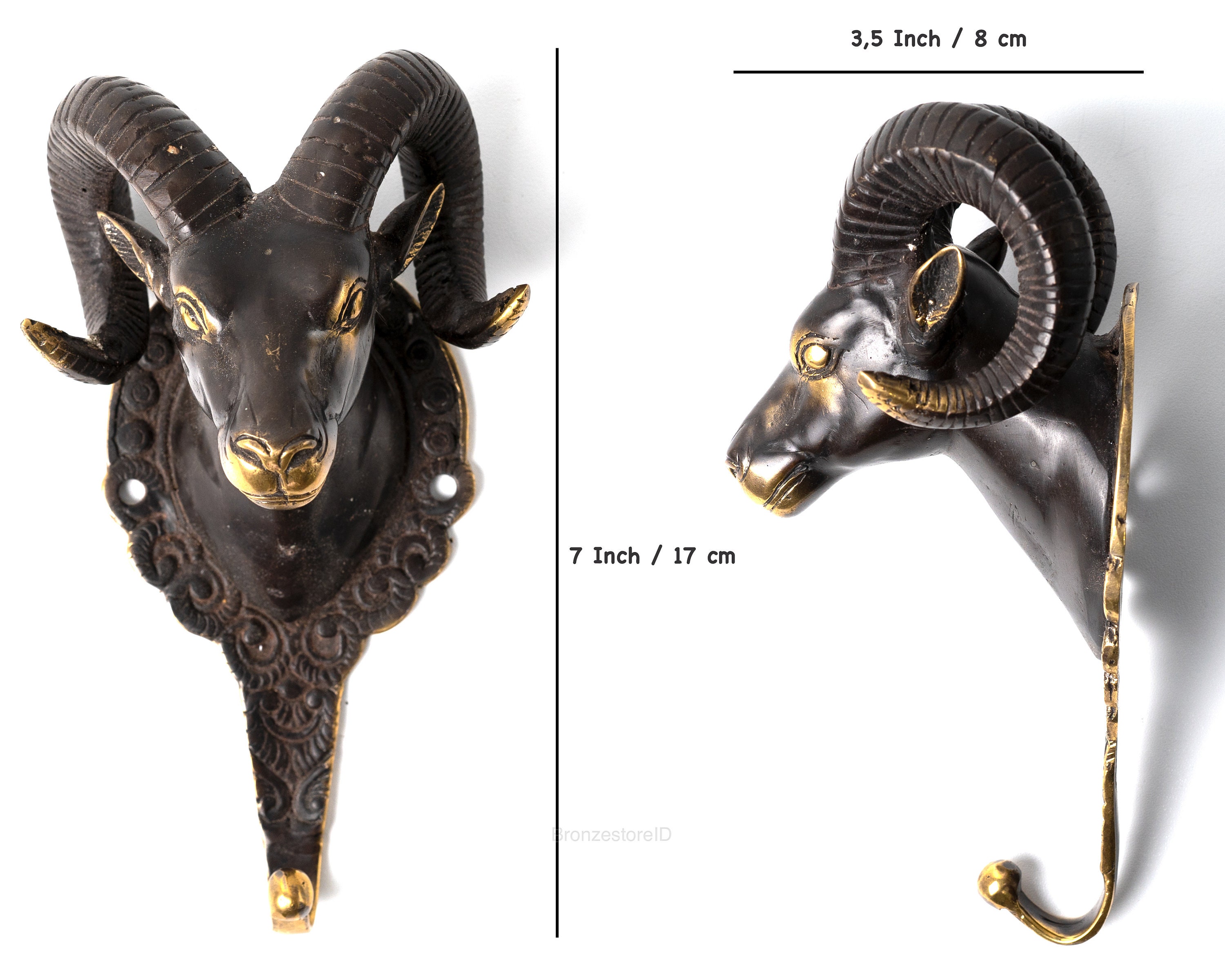 Goat Brass Hook Bronze Hook Animal Hook 7 Inch / 17 Cm | Etsy