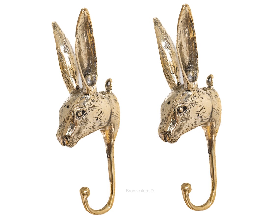 Brass Hook Rabbit 7 Inch / 17 Cm Animal Hook Wall Hook Gold | Etsy