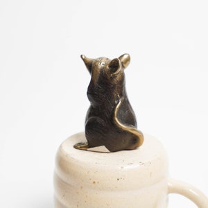SET Mouse Bronze, Mouse Statue, Mouse Figurine, Duck Brass, Room Decor ...