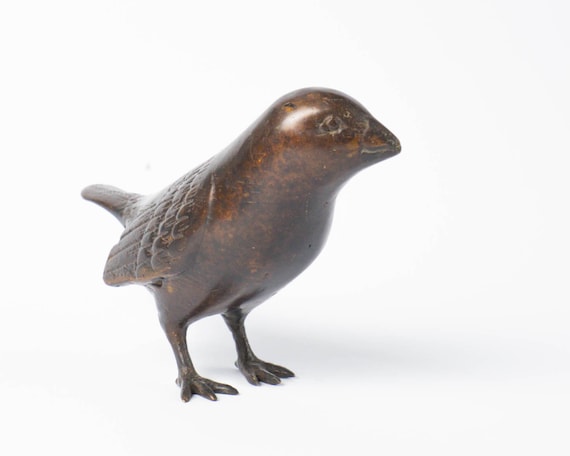 Bronze Bird Statue 3.5 Inch / 9 Cm Bird Figurine Bird Brass | Etsy