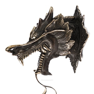 Brass Dragon Wall Hook, Fantasy Home Decor (4 Inch). - Etsy