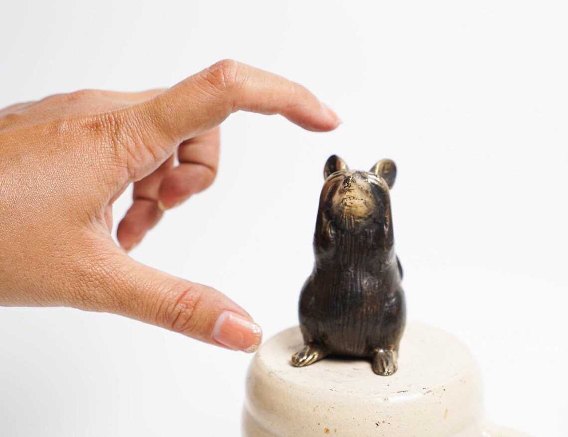 SET Mouse Bronze Mouse Statue Mouse Figurine Duck Brass - Etsy