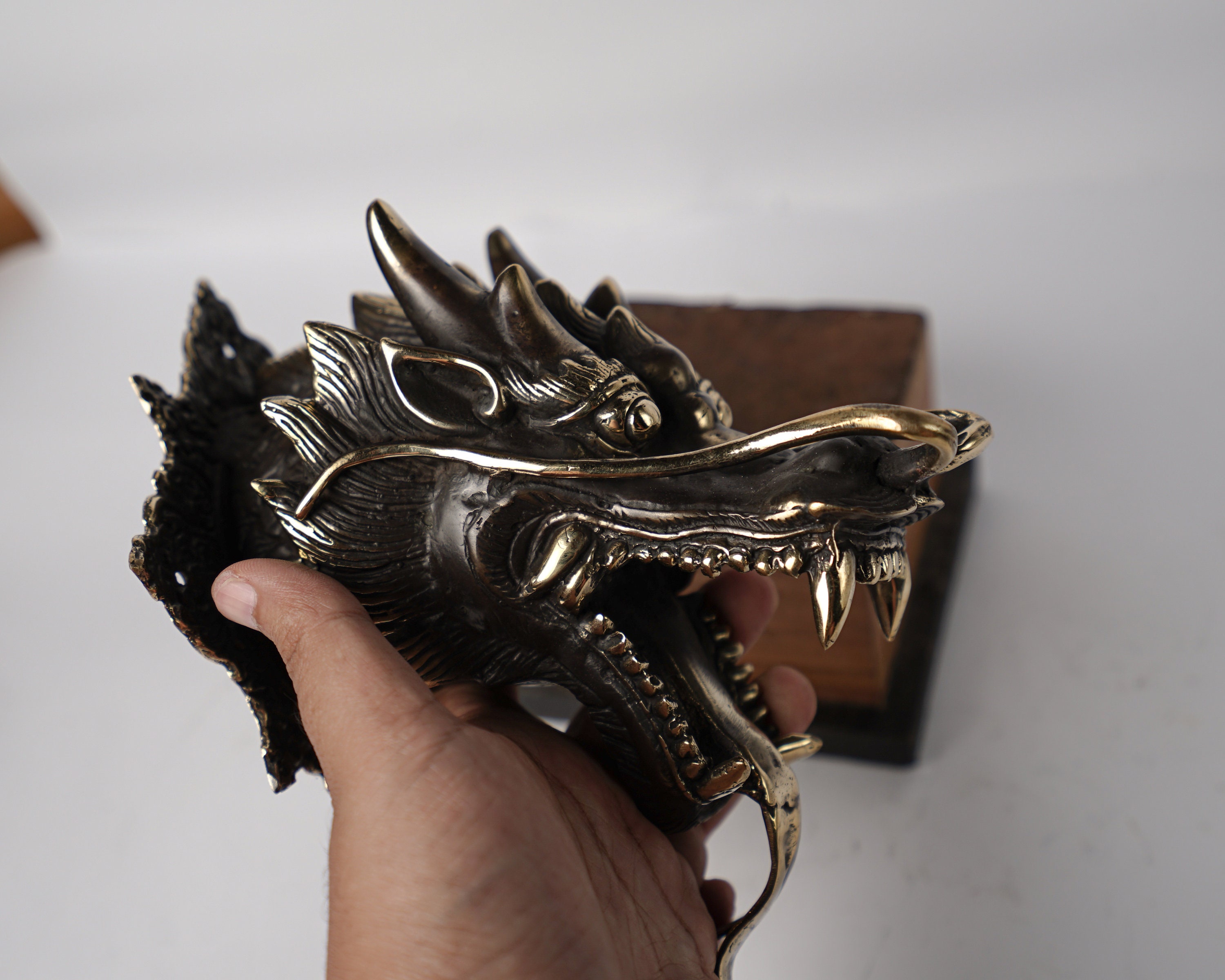 Brass Dragon Wall Hook, Fantasy Home Decor (4 Inch). - Etsy