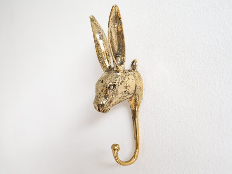 Brass Hook Rabbit 7 Inch / 17 Cm Animal Hook Wall Hook Gold - Etsy
