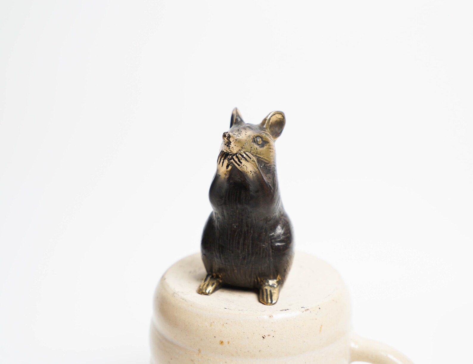SET Mouse Bronze Mouse Statue Mouse Figurine Duck Brass - Etsy