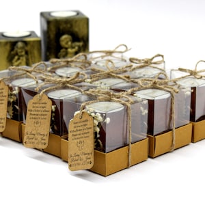50 Pcs Funeral Favors | Personalized Funeral Favors Candles With Tag ...