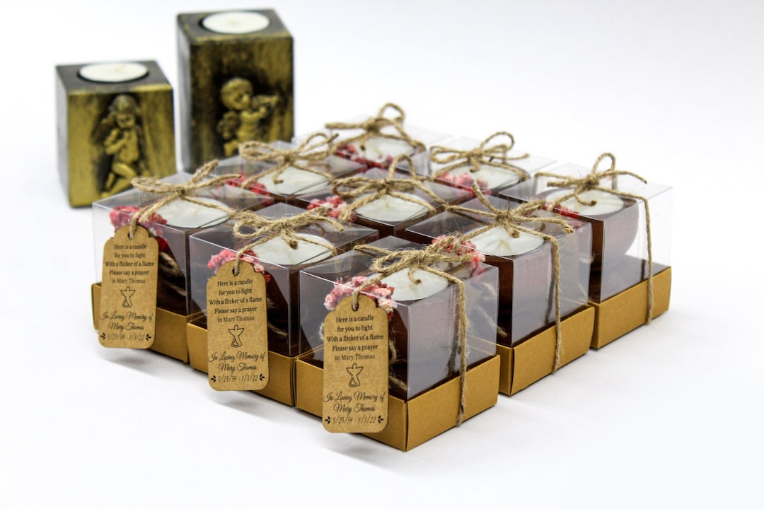 Personalized Funeral Favors Candles With Tag | Memorial Favors |funeral ...