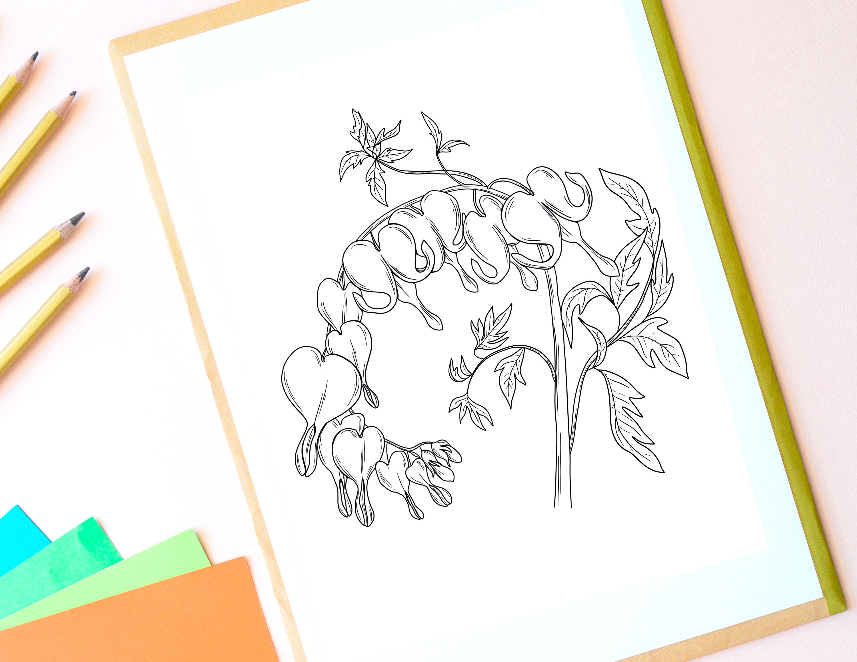 Printable Flower Coloring Pages for Adults bleeding Heart Flower ...