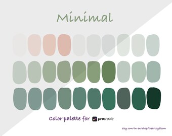 Dark Forest Procreate Color Palette Green Teal Grey Gothic - Etsy