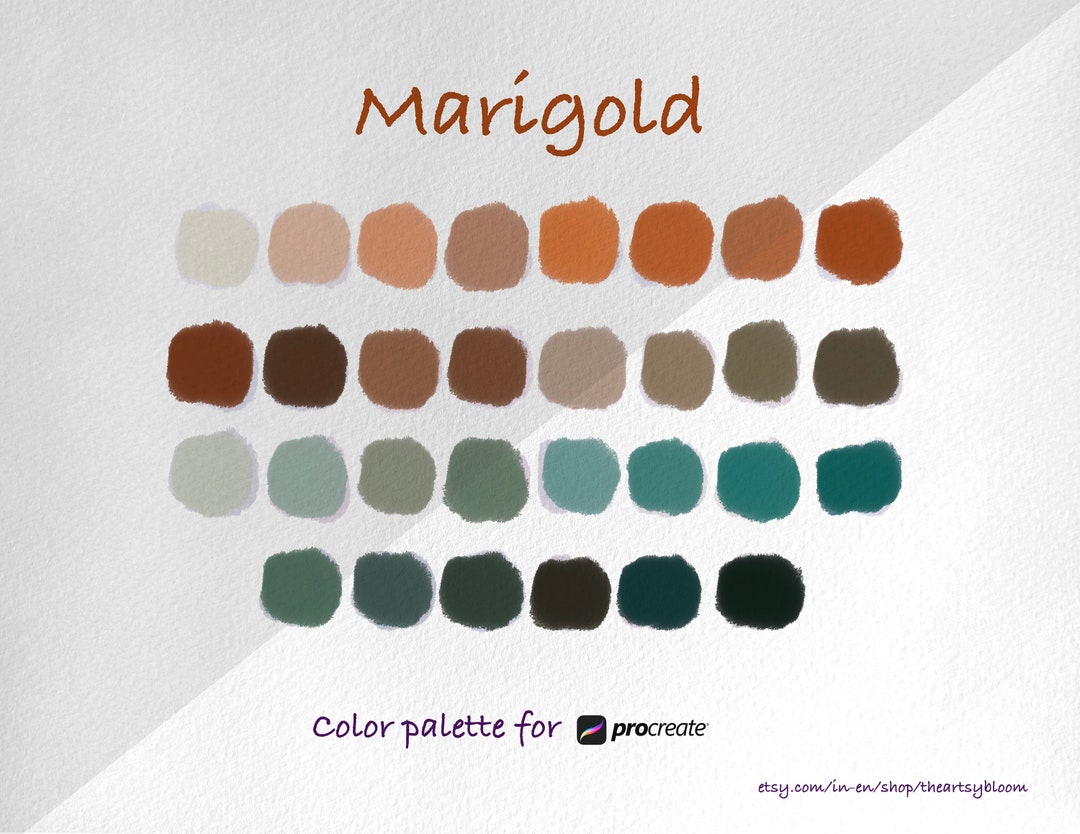 Marigold Procreate Color Palette Procreate Autumn Color - Etsy