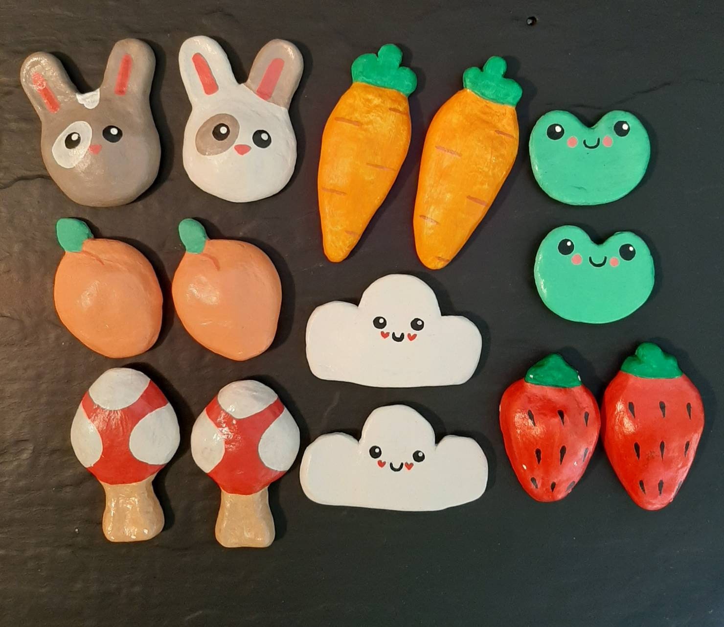 Cute handmade individual magnets Moody Clay Magnets | Etsy