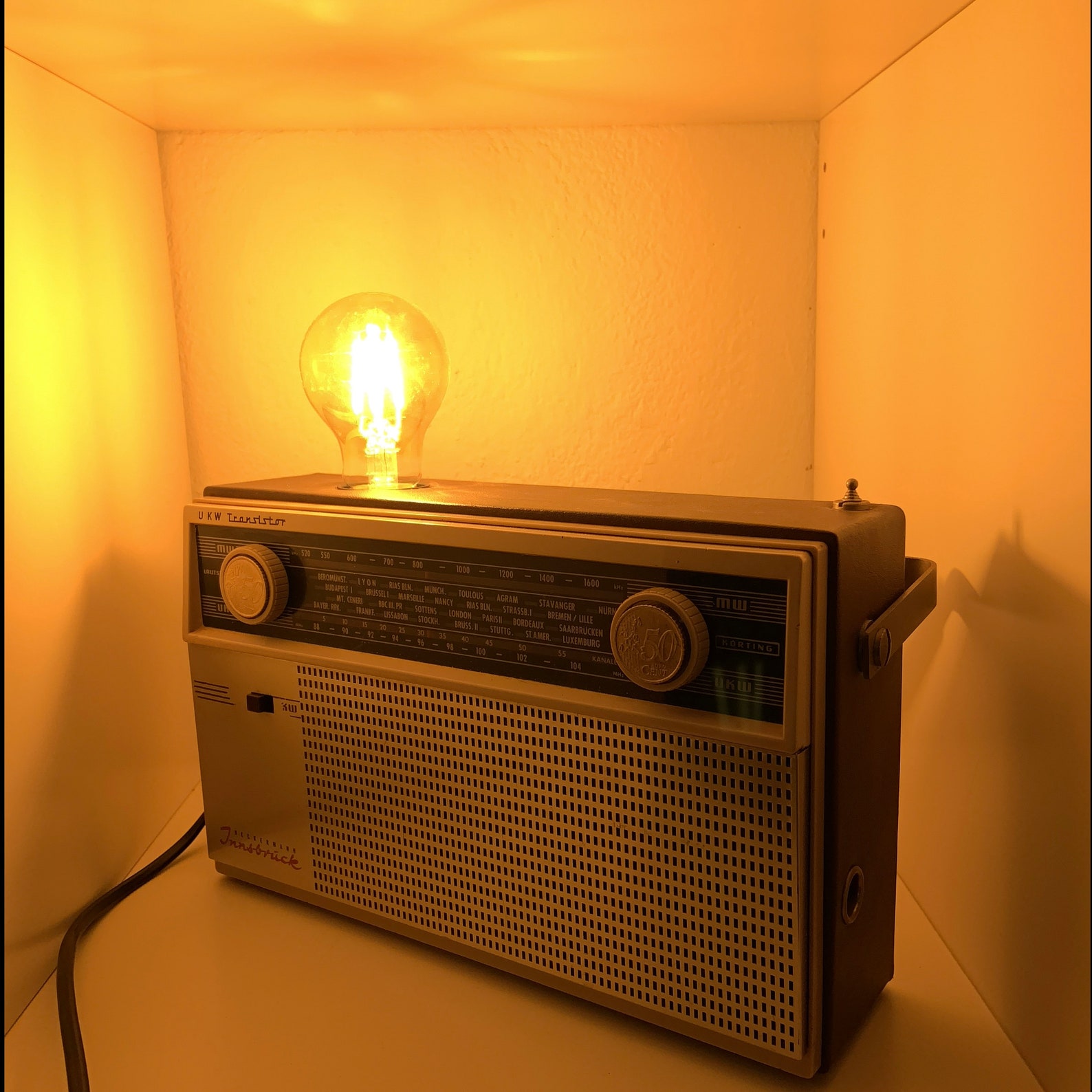 Vintage Radio Lampe Unikat Upcycling | Etsy