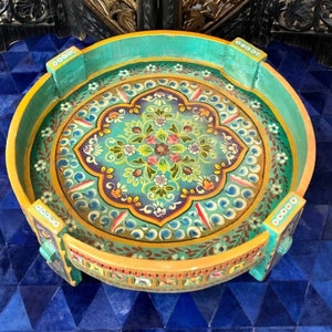 Wooden Indian Round Beautiful Chakki Table wood Cocktail - Etsy