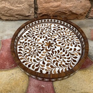 Beautiful Bone Inlay Handcrafted Unique Serving Trayindian - Etsy