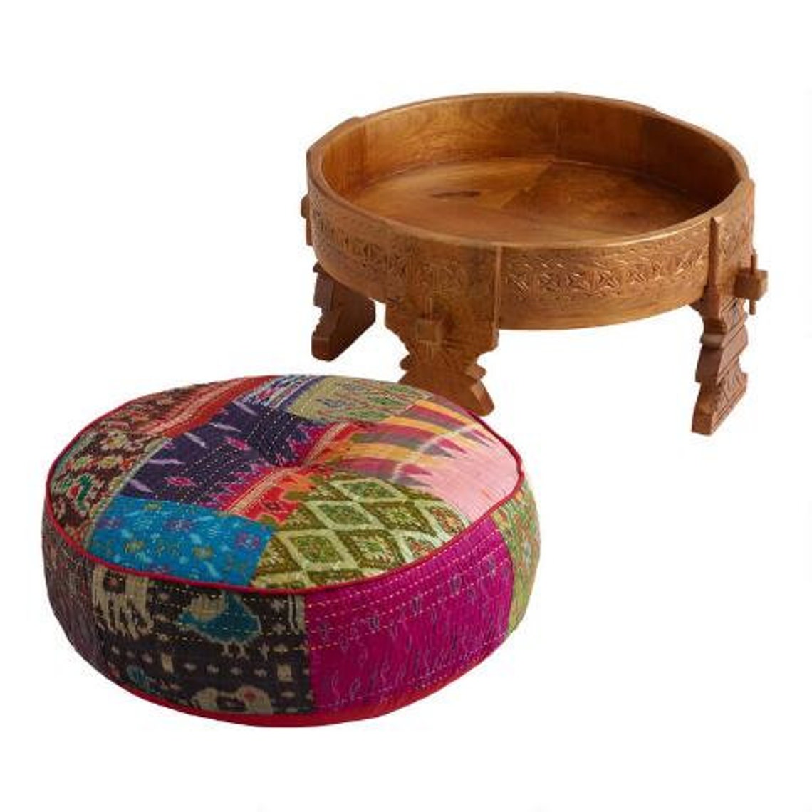 Wood Chakki Table Coffee Table Lookhandmade Table Carving - Etsy