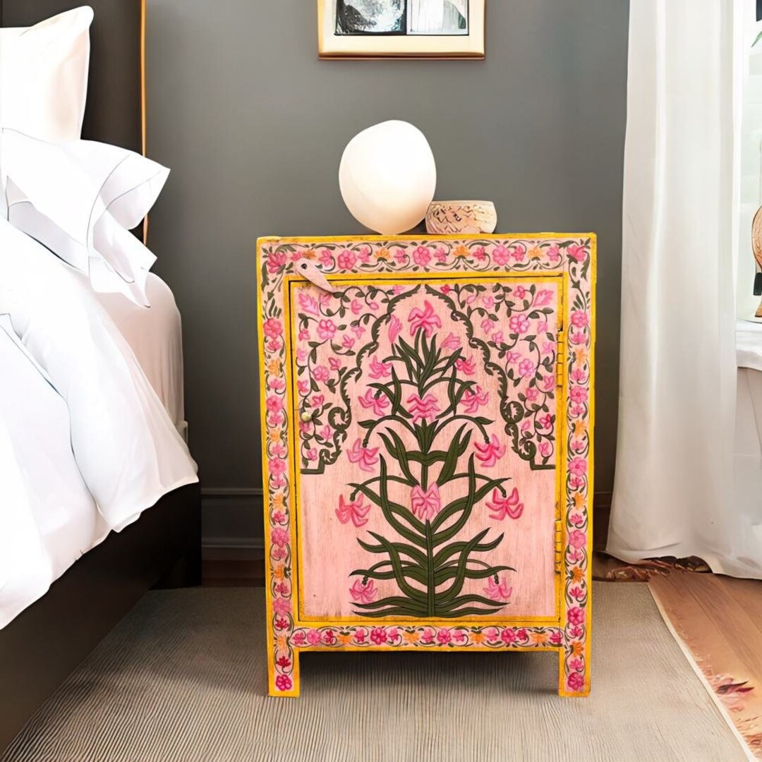 Wooden Handmade Indian Bedside Table,,stroage Table Indian Beautifull ...