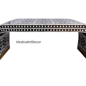 Wooden Indian Beautiful Bone Inlay Coffee Table,bone Inlay Center Table ...