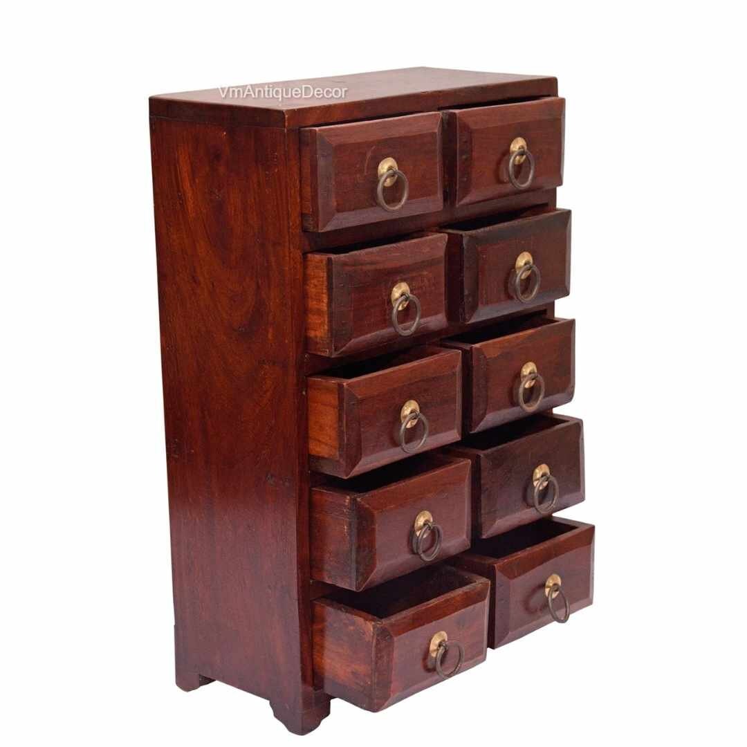 Wooden Indian Solid Wood Drawer Desk Table wood Stroage - Etsy