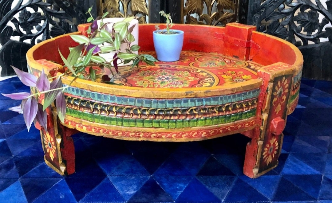 Wooden Panting Chakki Table,2 Design Coffee Table,side Table,home ...