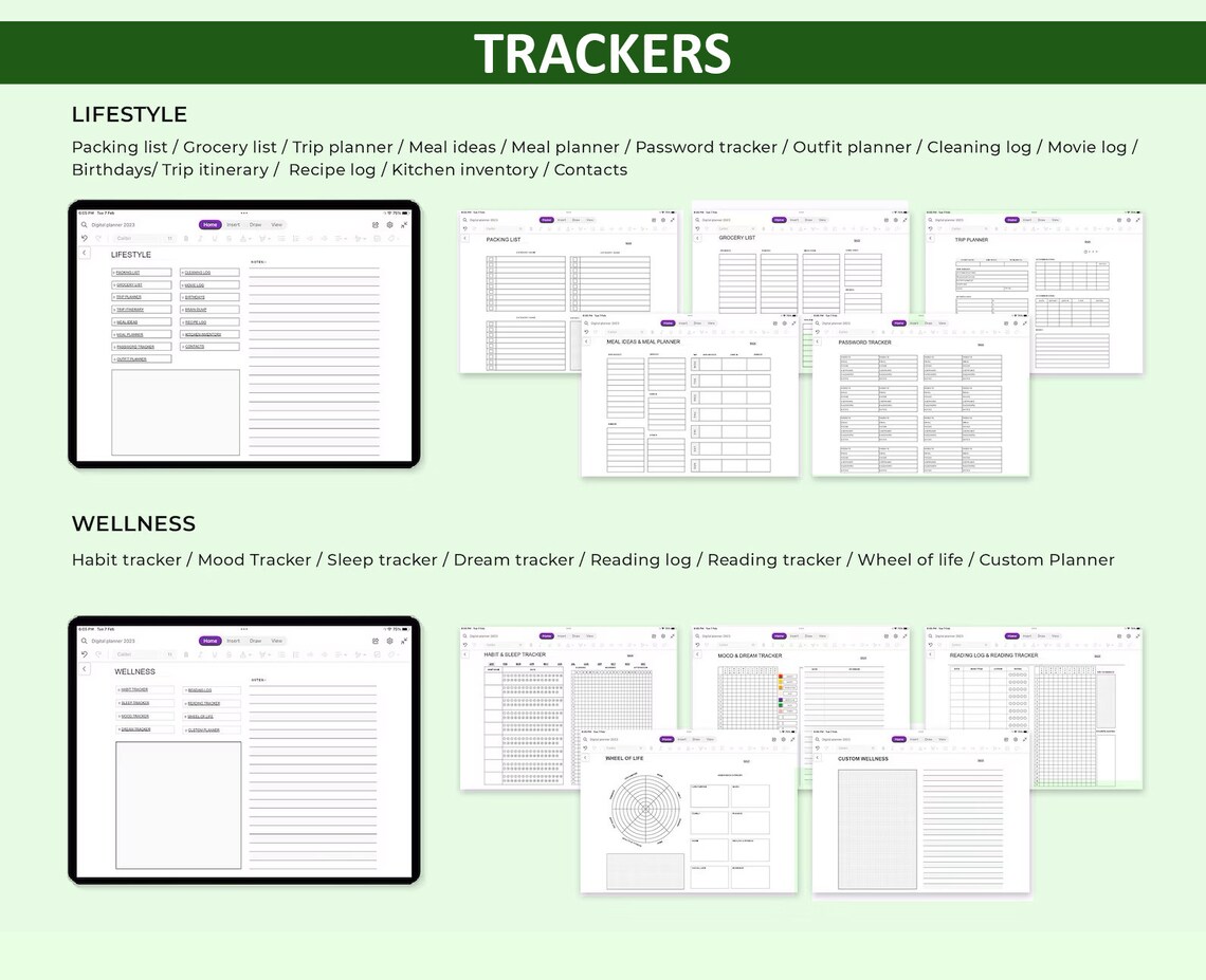 Notion Template / Onenote, 2023 Dated. Daily and Weekly, One Note ...