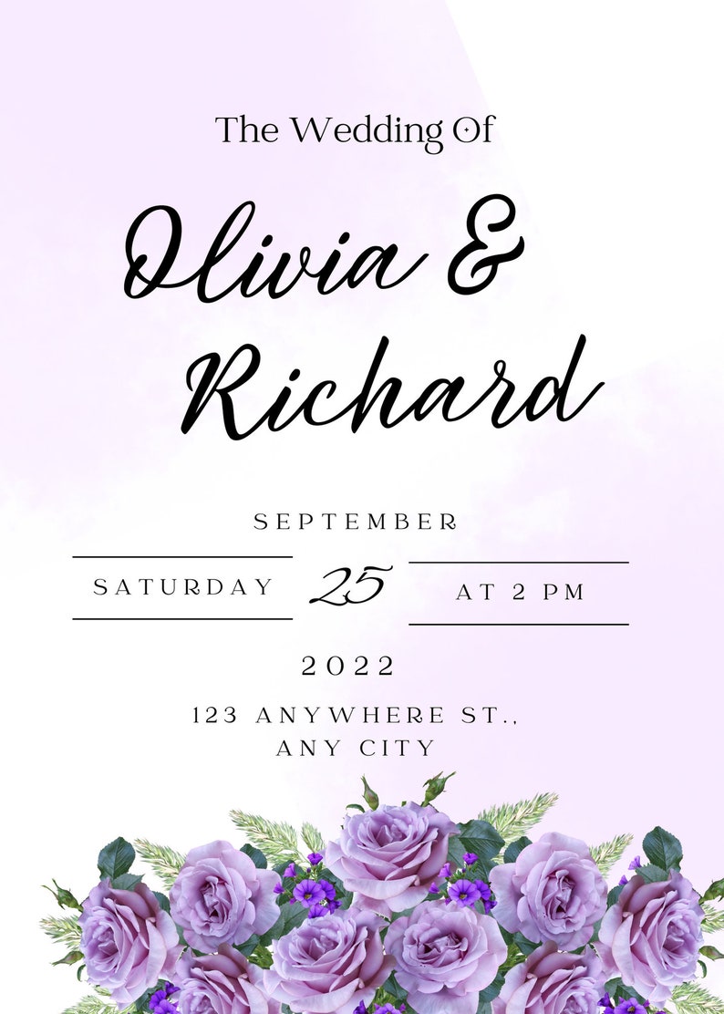 Wedding Invitation Digital - Etsy