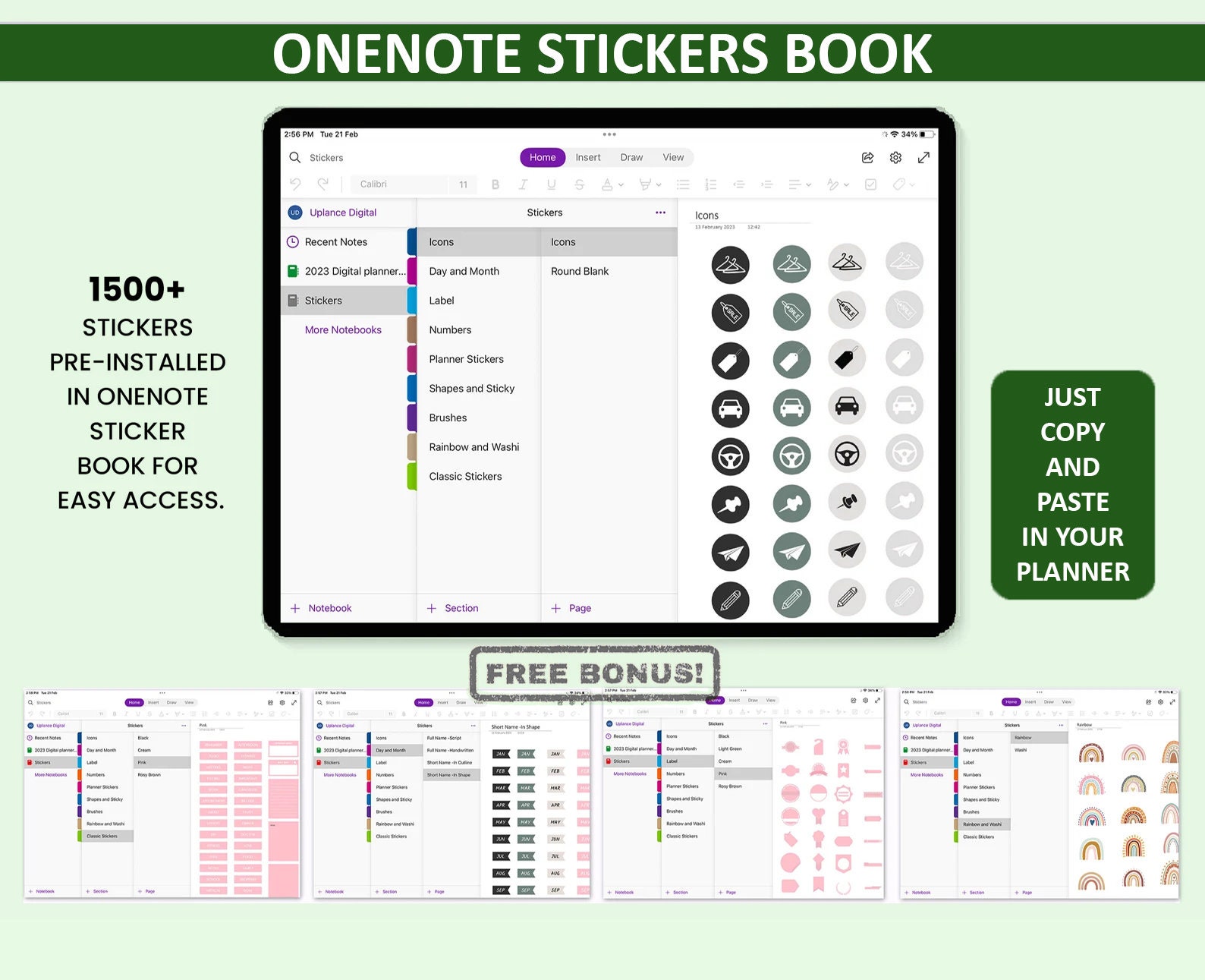 Notion Template / Onenote, 2023 Dated. Daily and Weekly, One Note ...