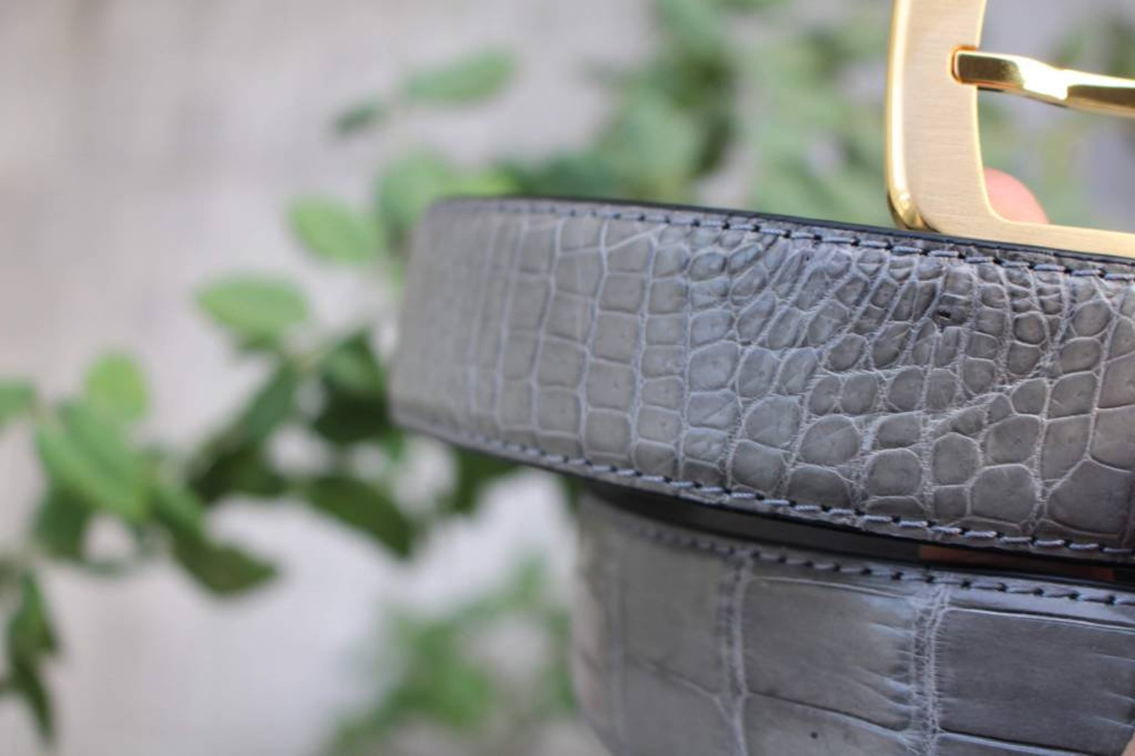 Gray Alligator Leather Men Belt Exotic Belt Alligator Belt | Etsy