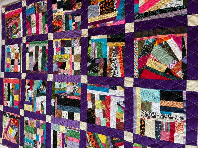 Scrap Crumb Throw Quilt - Etsy