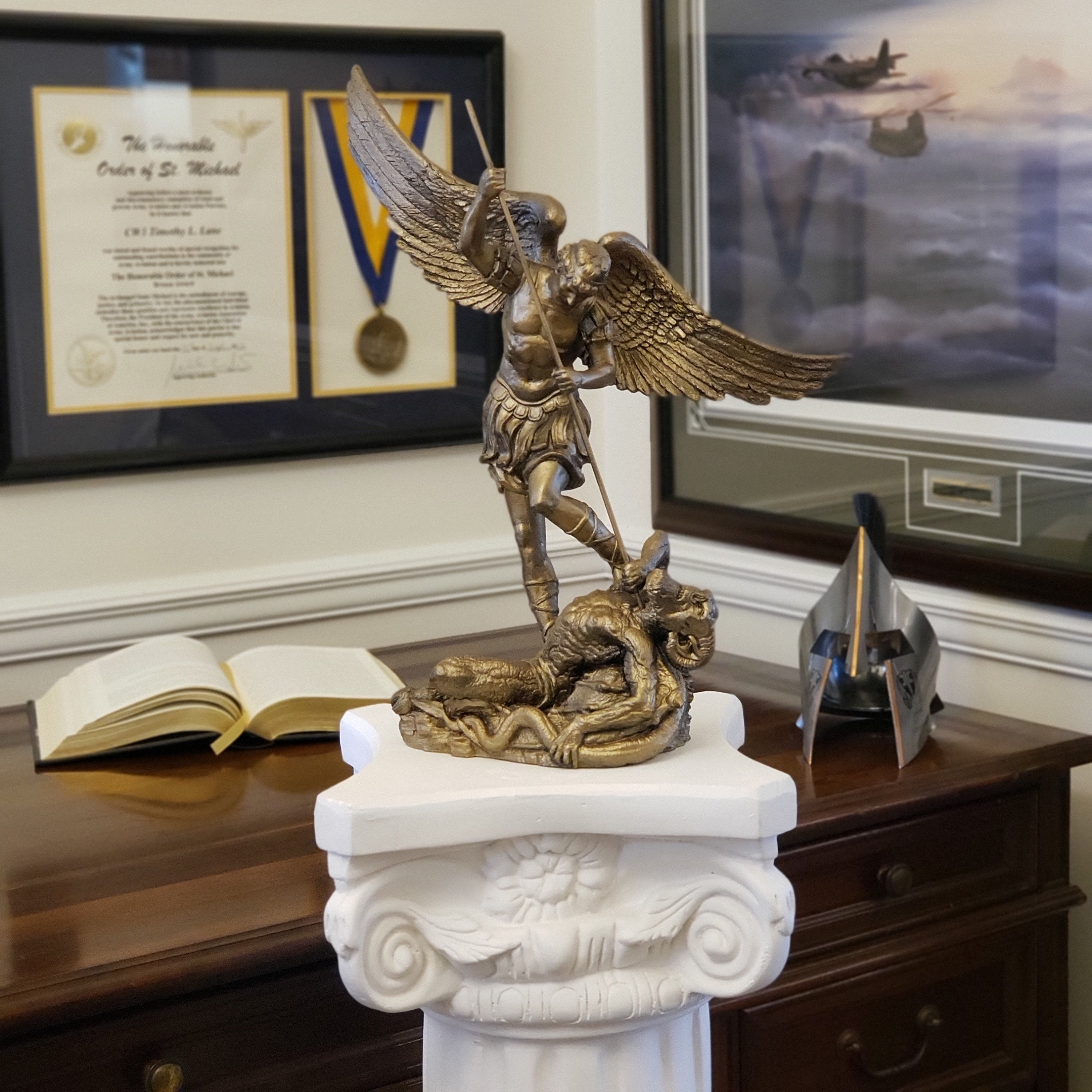 Saint Michael Statue Patron Saint of Army Aviation Airborne ...