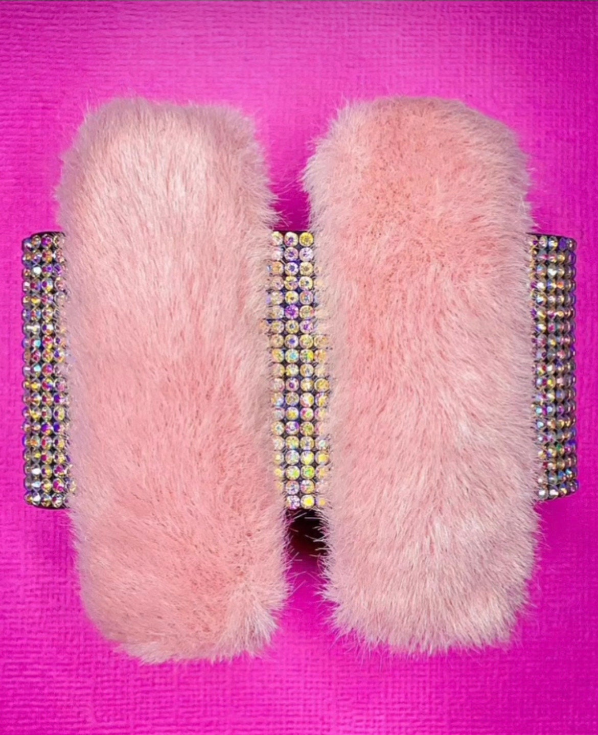Pink Fuzzy Hair Clip pink Hair Clip Trendy Clip Faux - Etsy