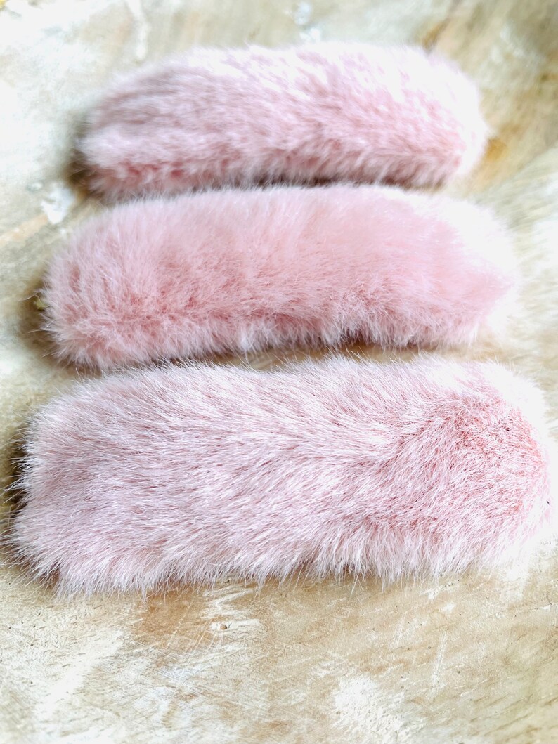 Pink Fuzzy Hair Clip pink Hair Clip Trendy Clip Faux - Etsy