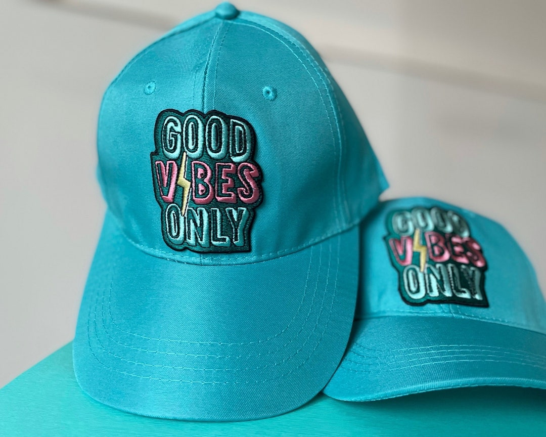 Baseball Hat, Good Vibes Only, Patch Hat, Cute Baseball Cap, Trendy ...