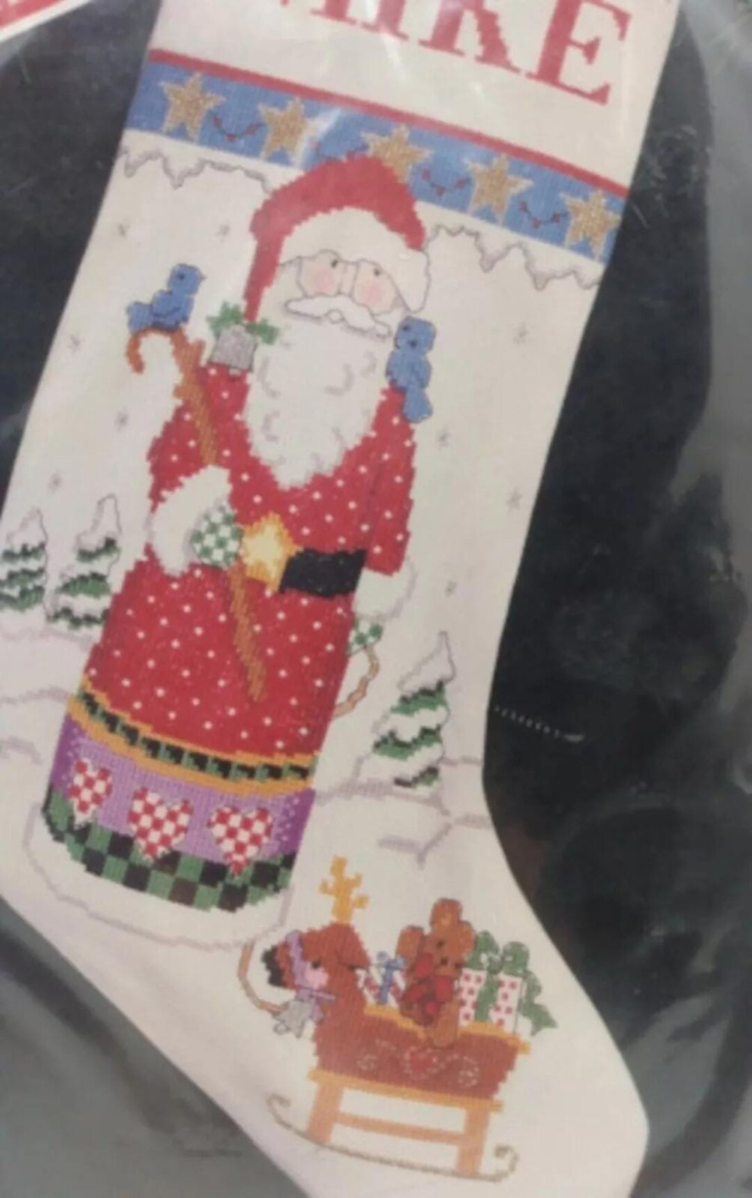 Banar Designs Cross Stitch Christmas Stocking Kit XCS-50530 Santa Birds ...