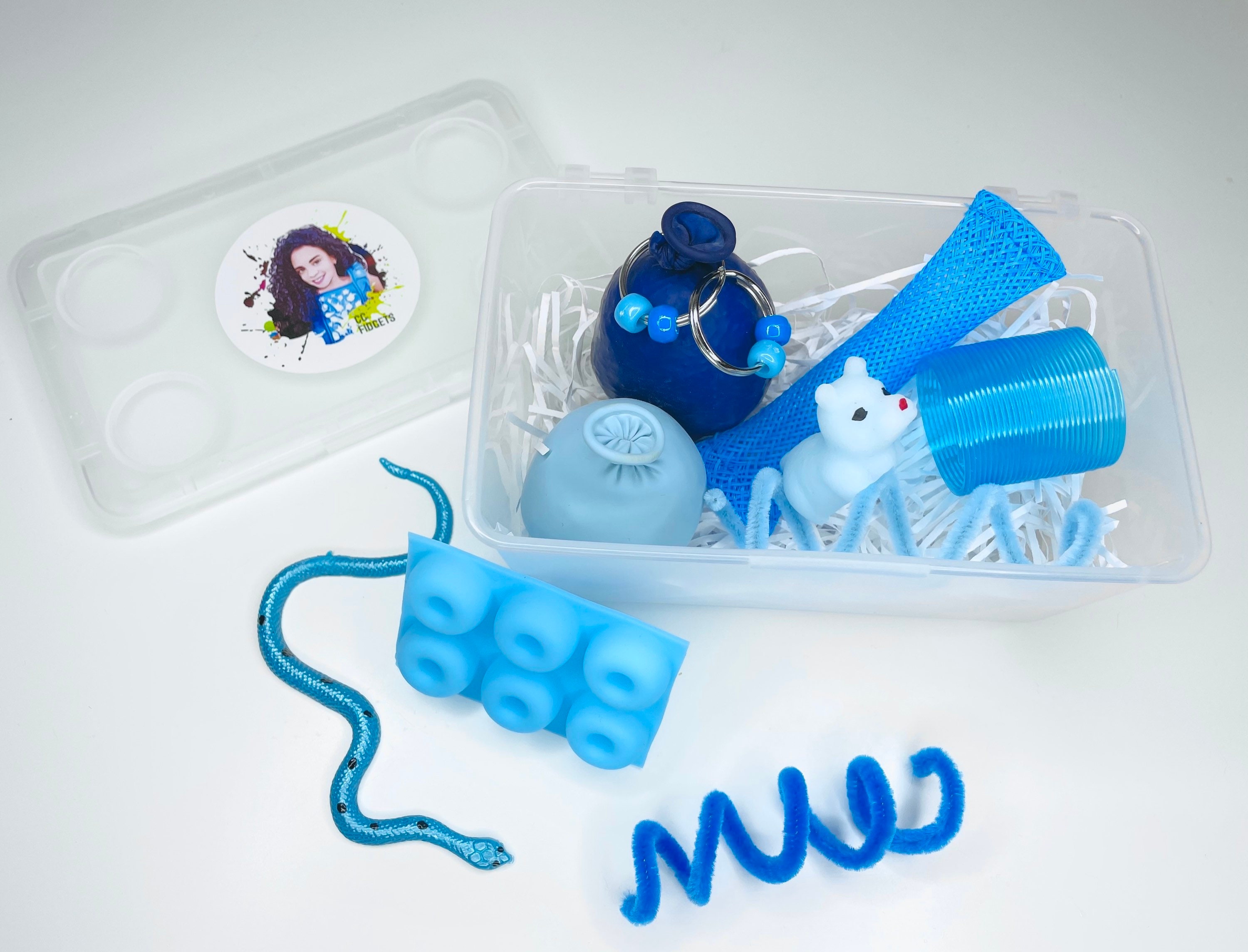 Mini Blue Fidget Box Sensory Gift Sensory Play ADHD | Etsy