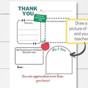 End of School Year Printable, Teacher Appreciation Personalized Gift ...