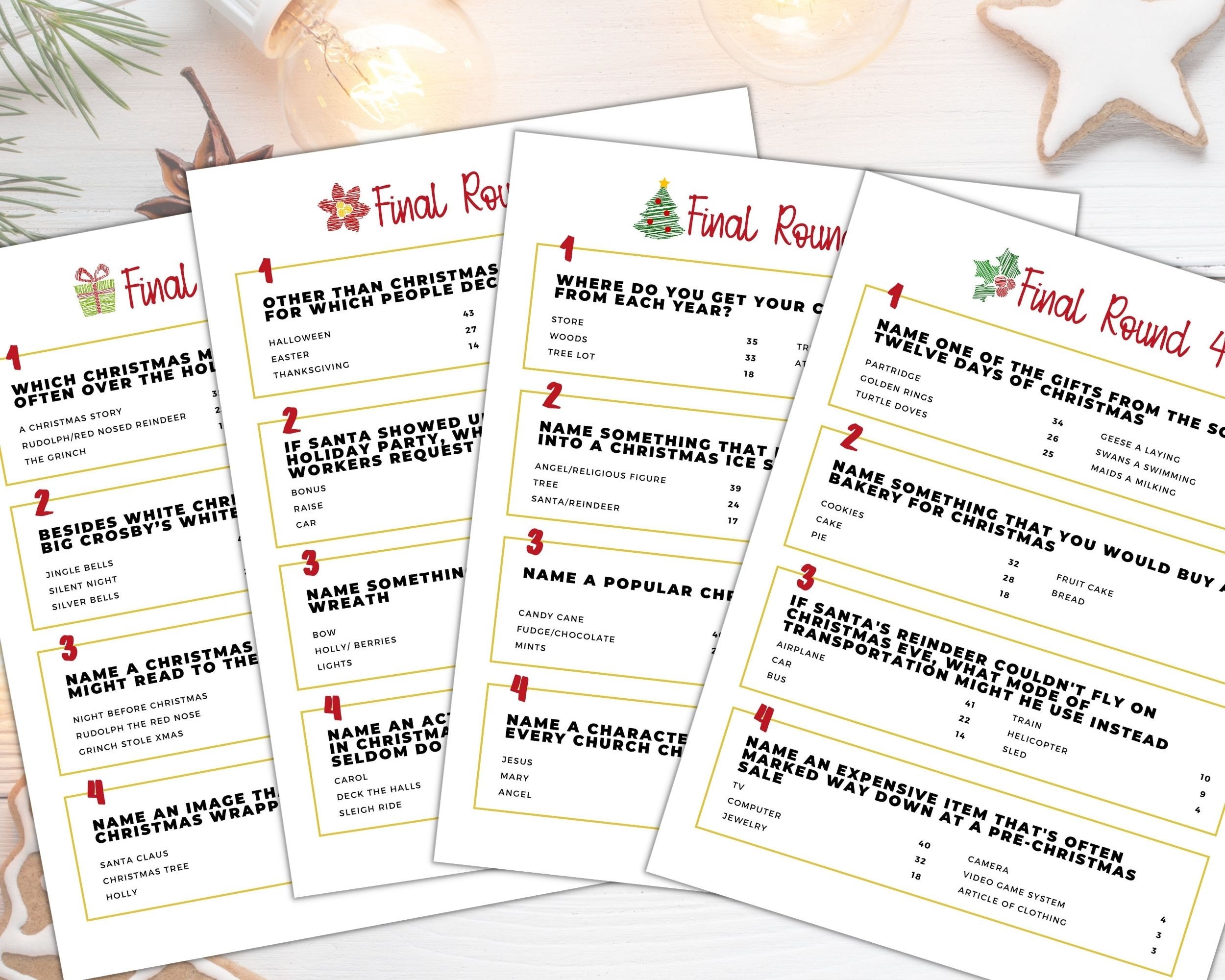 Christmas Family Feud, Christmas Game Printable, Christmas Friendly ...