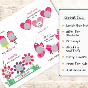 Printable Positive Affirmations Card for Kids, Motivational Scratch off ...