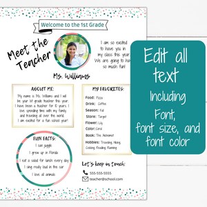 Meet the Teacher Template, Editable Welcome Back to School Flyer, Meet ...