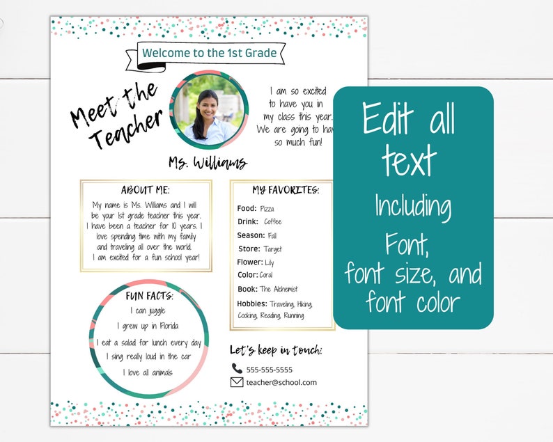 Meet the Teacher Template, Editable Welcome Back to School Flyer, Meet ...