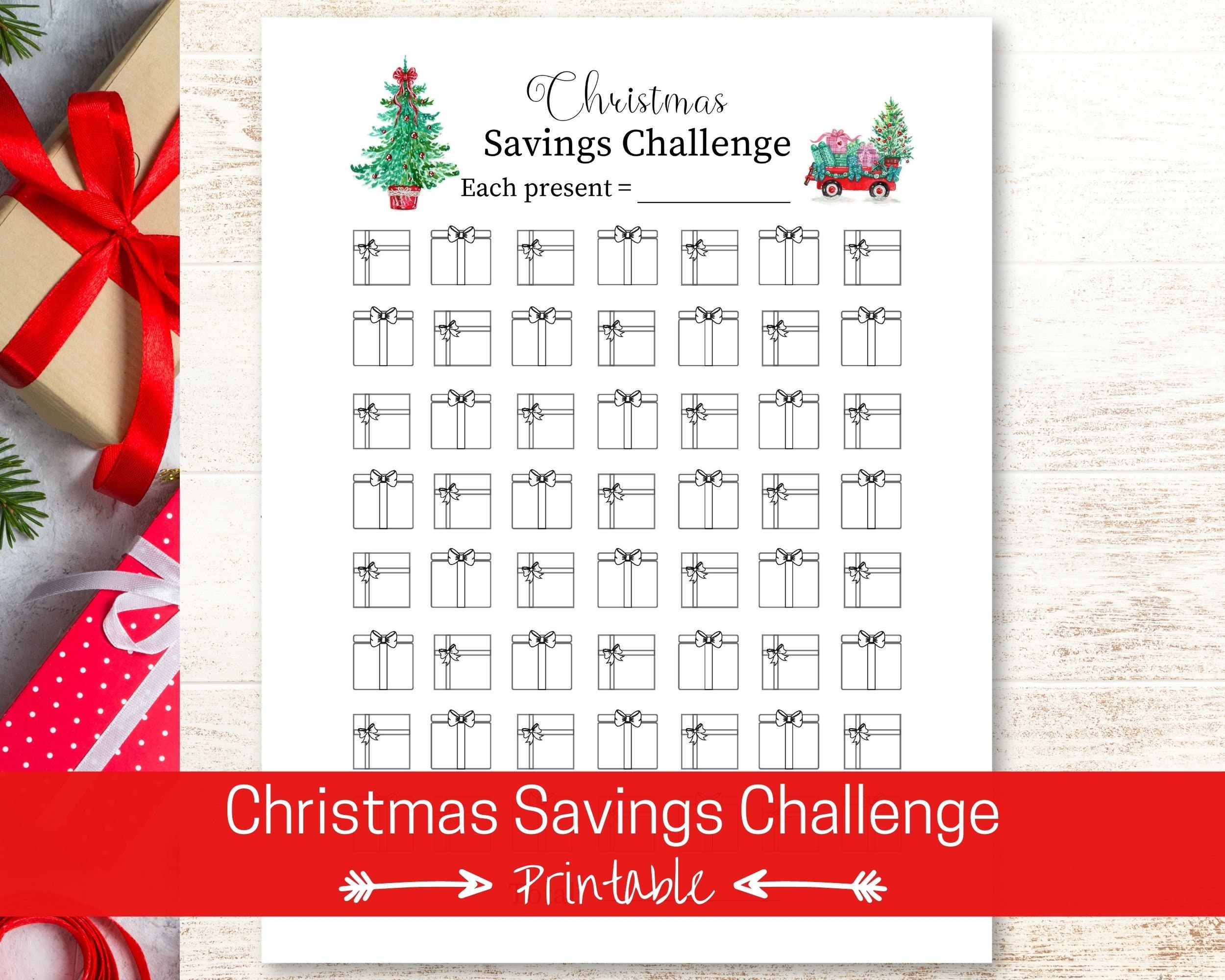 Christmas Savings Challenge | Savings Tracker Printable | Money ...