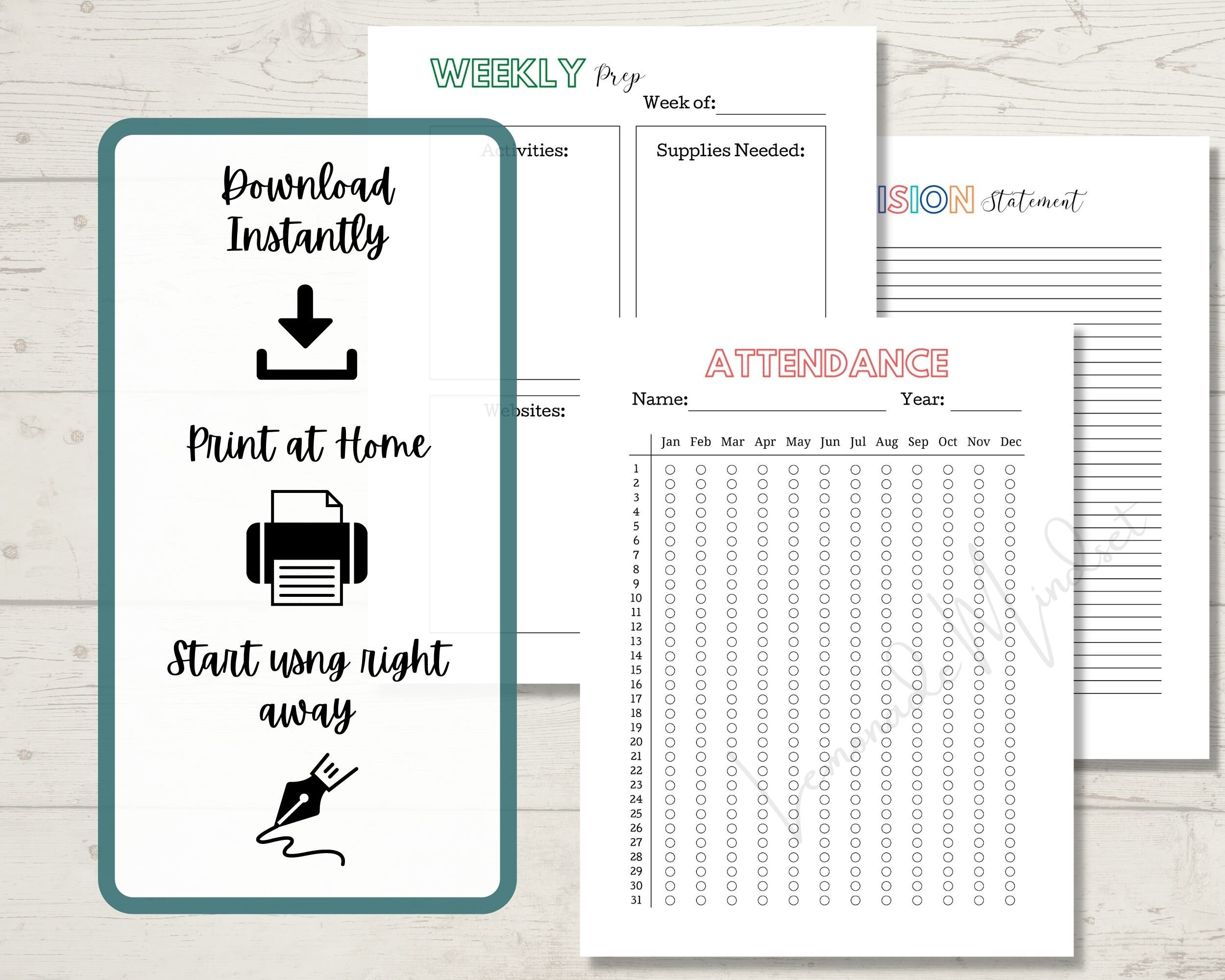 Homeschool Planner Printable, Teacher Planner, Academic Planner, Lesson ...
