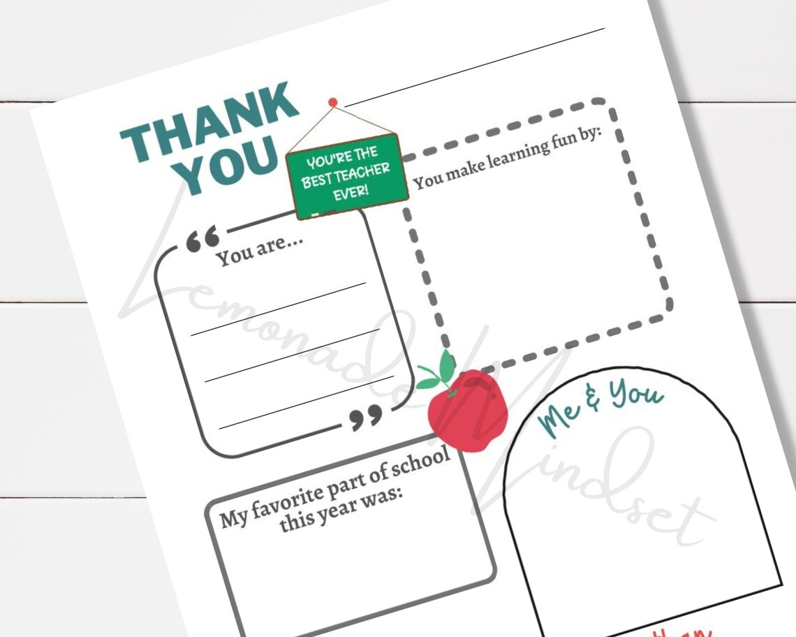 End of School Year Printable Teacher Appreciation - Etsy