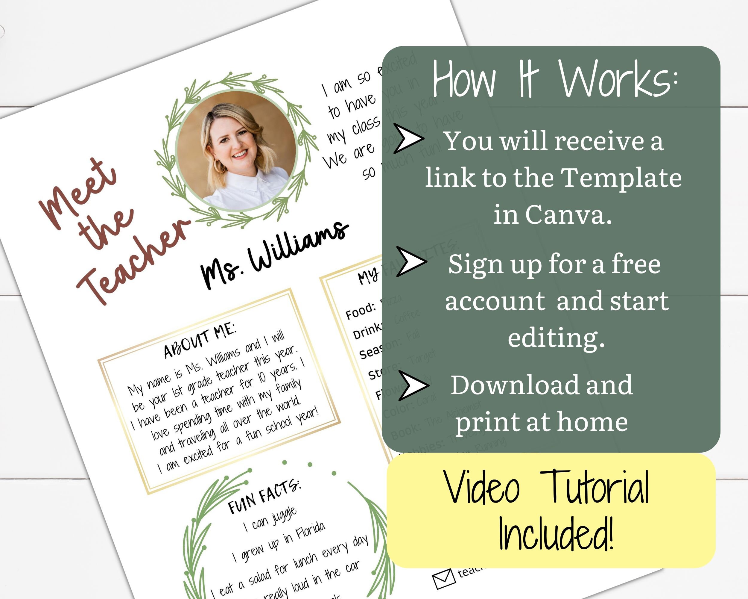 Meet the Teacher Template, Editable Back to School Welcome Letter ...