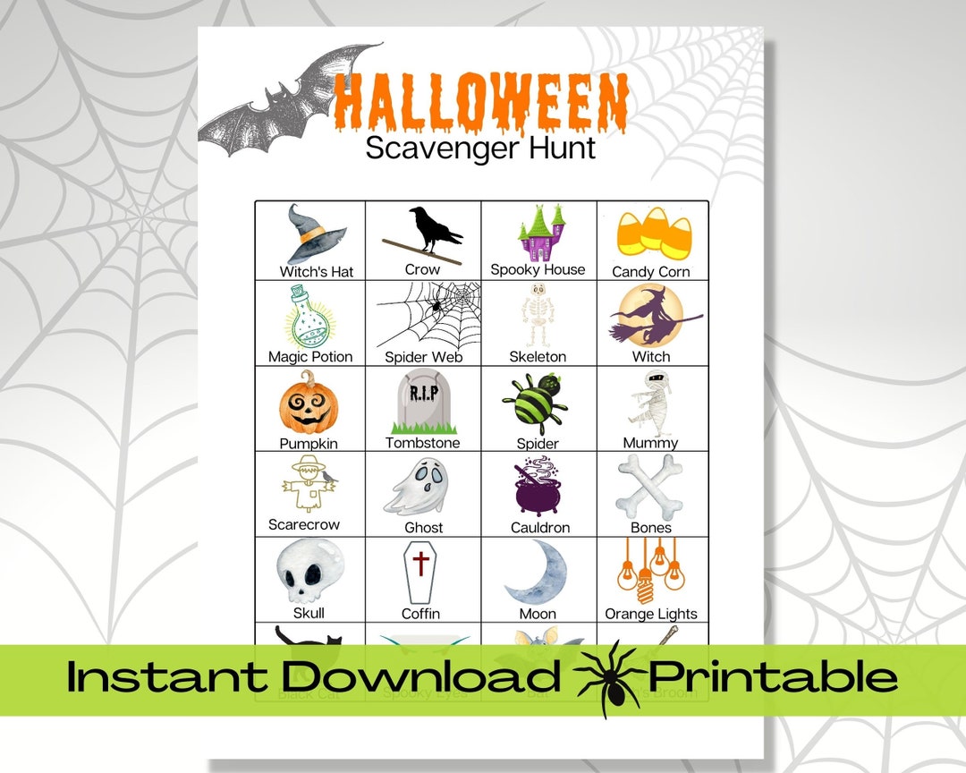 Halloween Scavenger Hunt, Treasure Hunt, Halloween Party Games, Photo ...