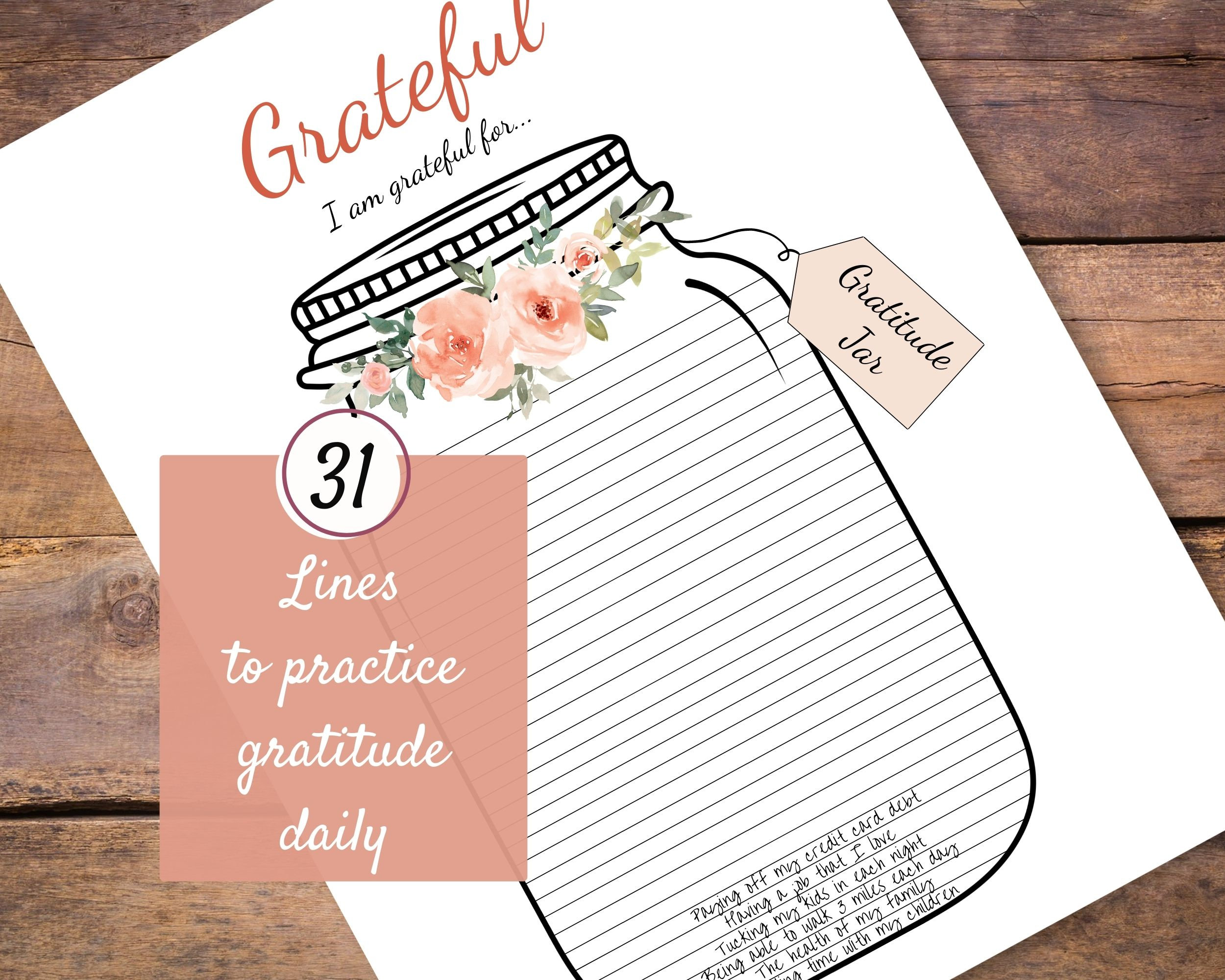 Gratitude Jar Printable | Daily Mindfulness Practice | Gratitude ...