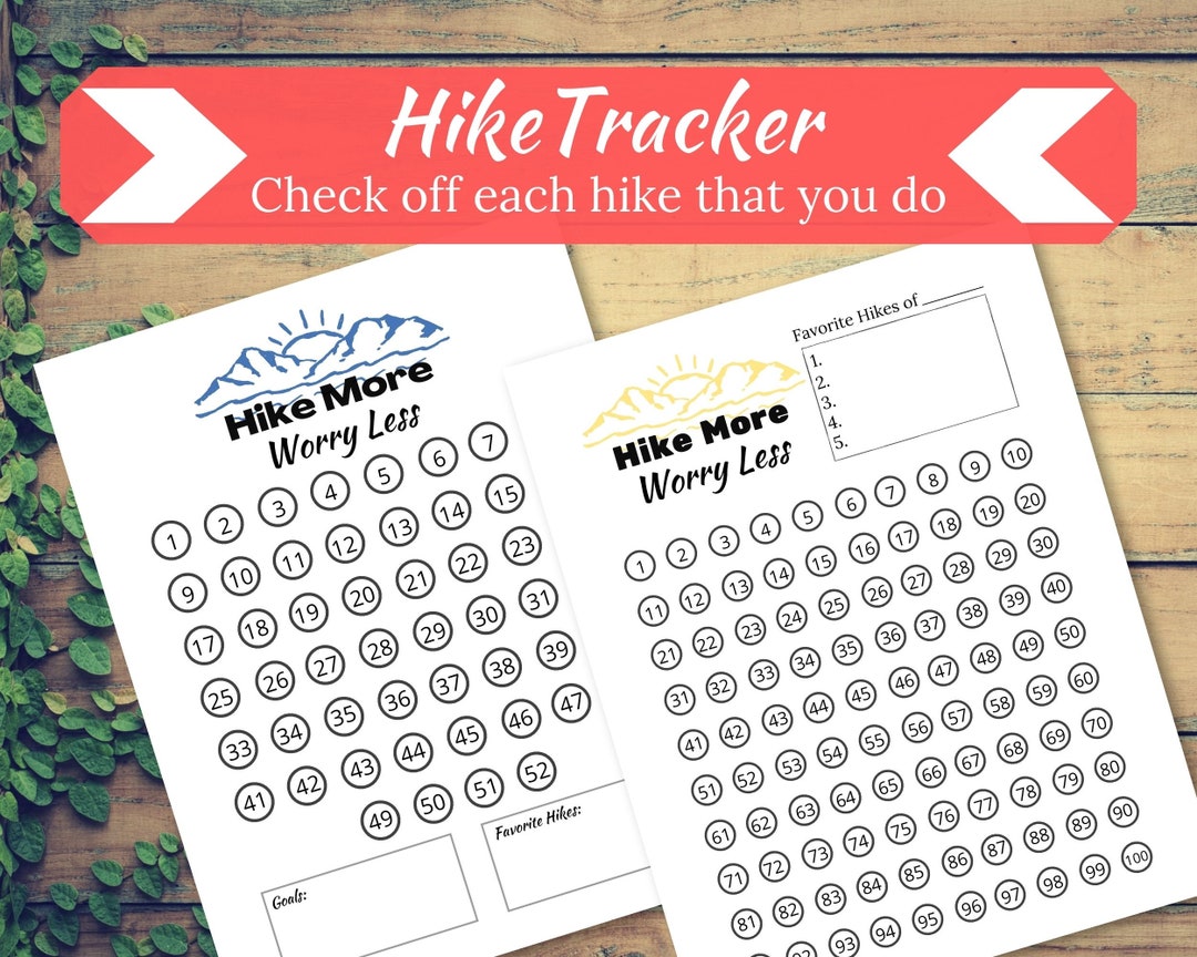 Printable Hiking Tracker | Trail Tracker | Downloadable Hiking Log - Etsy