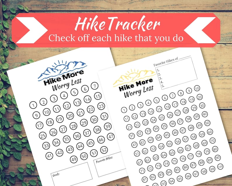 Printable Hiking Tracker | Trail Tracker | Downloadable Hiking Log - Etsy