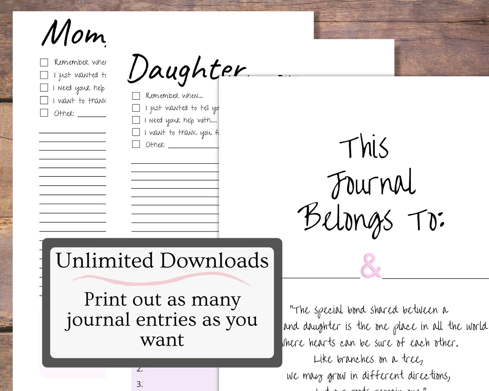 Mommy and Me Journal Template | Kid's Journal Printable | Mom and Me ...